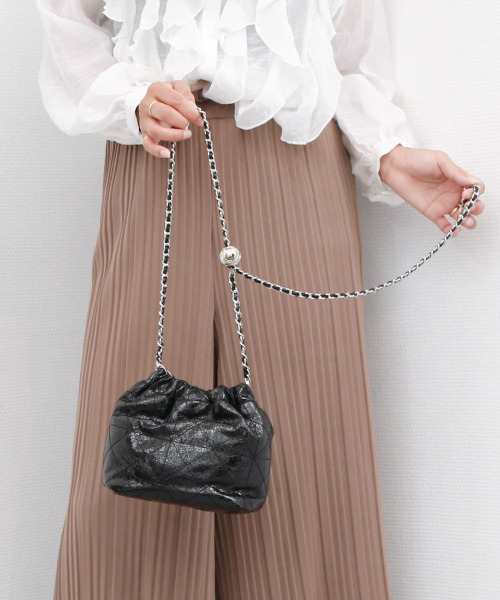 cache ショルダーバッグ バッグ カシュカシュ cachecache / 口元ギャザーメタリックキルトミニショルダー レディース : ZOZOTOWN Yahoo!店 - 通販 ...