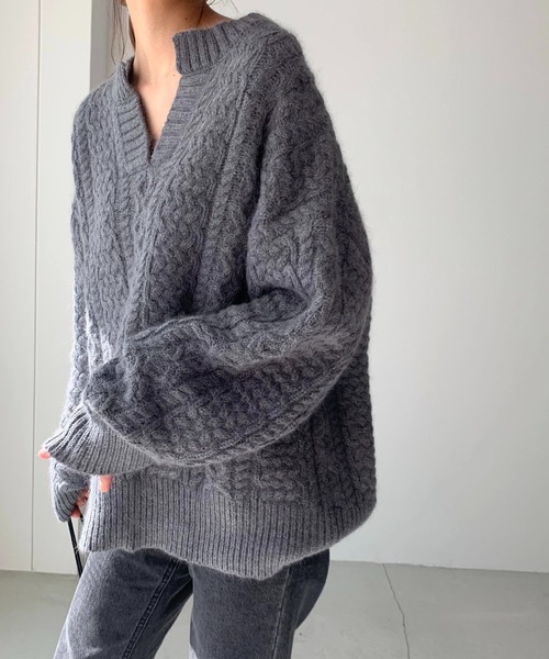 CANAL JEAN 「CANAL JEAN」 長袖ニット 38 ヘザーグレー レディース : ZOZOTOWN Yahoo!店 - 通販 - Yahoo!ショッピング