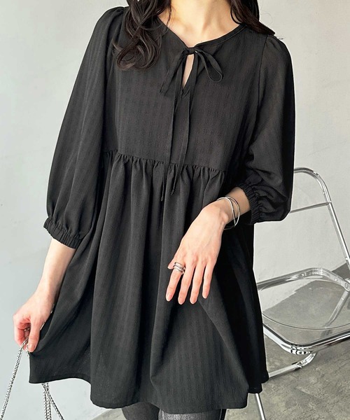 GeeRA（ジーラ） 7分袖ワンピース X-LARGE ブラック レディース : ZOZOTOWN Yahoo!店 - 通販 - Yahoo!ショッピング