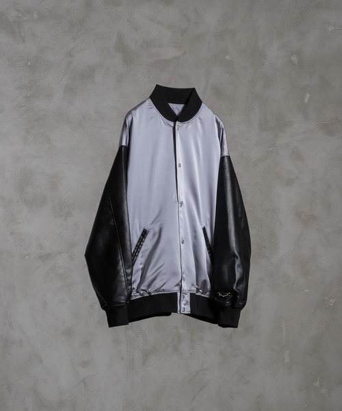 Yahoo!オークション - 「ADRER」 スタジャン LARGE シルバー メンズ