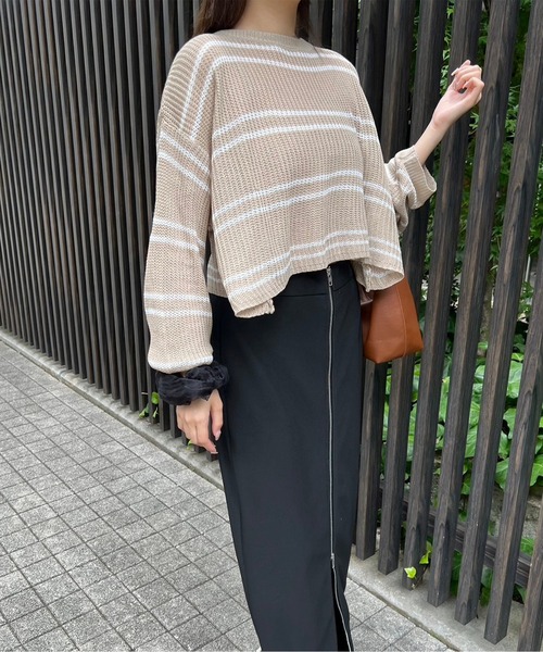 ニット セーター 「M2SUQARED/エムツースクエア」ルーズシルエットメッシュボーダーサマーニット レディース : ZOZOTOWN Yahoo!店 - 通販 - Yahoo!ショッピング