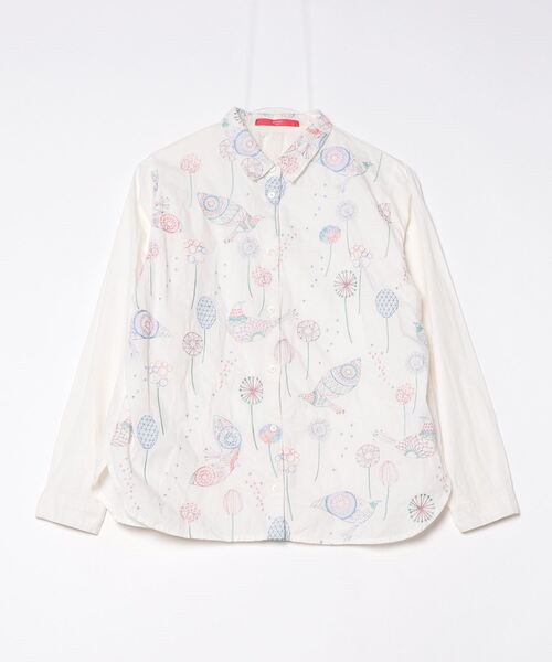 Design Tshirts Store graniph 「Design graniph」 刺繍長袖シャツ FREE ホワイト レディース ...