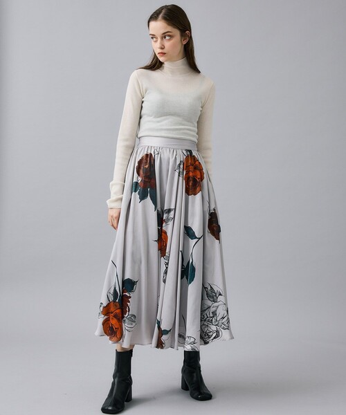 Yahoo!オークション - 「AMERI」 フレアスカート SMALL ライトグレー ...