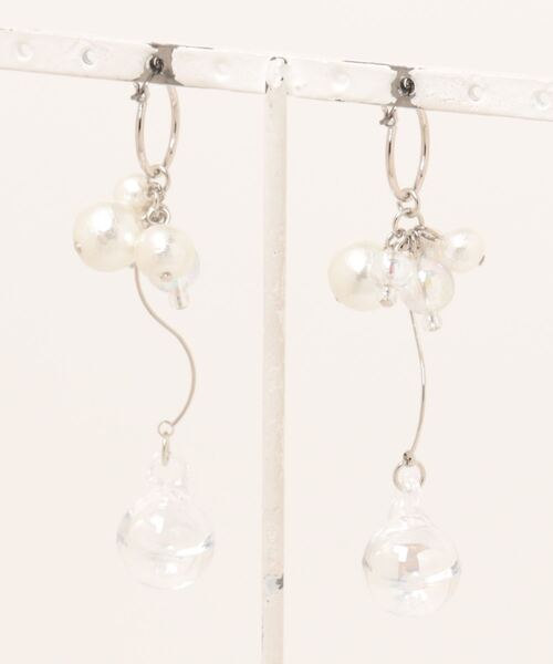 TONE ピアス 「soy coco_latte handmade」コットンパールつぶつぶ×ガラスドーム ピアス(MA) レディース ...