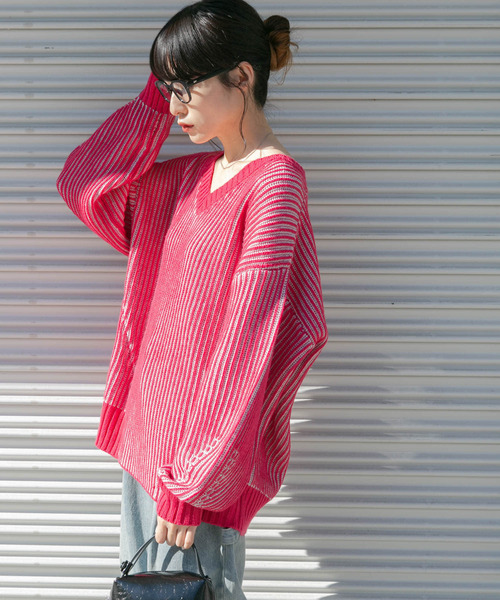 Yahoo!オークション - 「KBF」 Vネックニット ONE ブルー系その他 レデ...