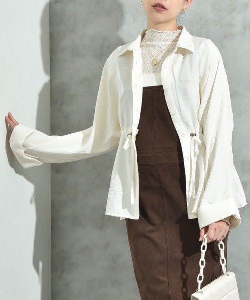 INTERPLANET ブラウス シャツ パウダーデシンウエストドロストシャツ レディース : ZOZOTOWN Yahoo!店 - 通販 - Yahoo!ショッピング