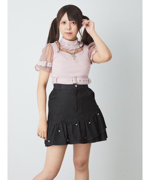 Ank Rouge デニムスカート ハートスタッズデニムスカート : ZOZOTOWN Yahoo!店 - 通販 - Yahoo!ショッピング