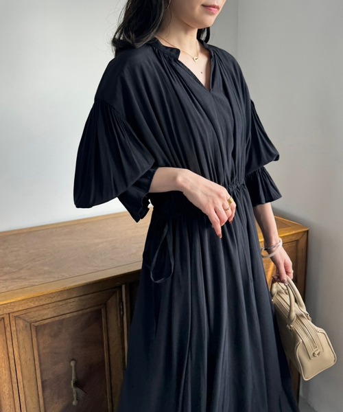 「one after another NICE CLAUP」 半袖ワンピース MEDIUM ピンクベージュ レディース :84569245 ...