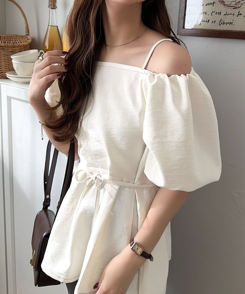 classicalelf ブラウス シャツ トレンド感たっぷり！2way配色ステッチペプラムブラウス（半袖） レディース : ZOZOTOWN Yahoo!店 - 通販 - Yahoo!ショッピング