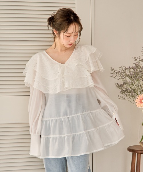 mideal チュニック ruffle lace sheer tunic one piece / フリルレースシアーチュニックワンピース : ZOZOTOWN Yahoo!店 - 通販 ...