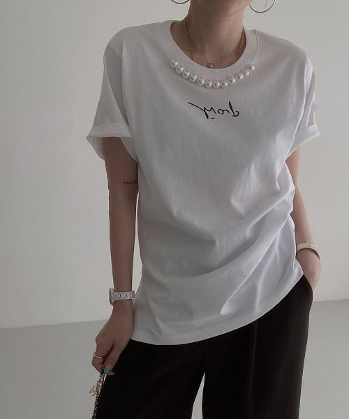 tシャツ Tシャツ パール使いワンポイントロゴプリントTシャツ レディース :84226249:ZOZOTOWN Yahoo!店 - 通販 ...