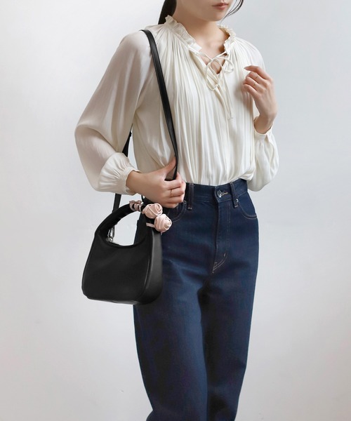 ANEMONE ショルダーバッグ バッグ ローズリボン付きハーフムーン2WAYバッグ レディース : ZOZOTOWN Yahoo!店 - 通販 - Yahoo!ショッピング