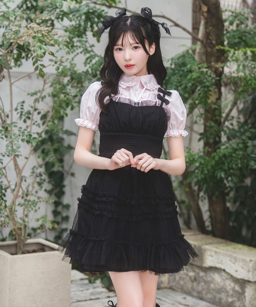 Honey Cinnamon ジャンパースカート プチリボンチュールミニジャンスカ : ZOZOTOWN Yahoo!店 - 通販 - Yahoo!ショッピング