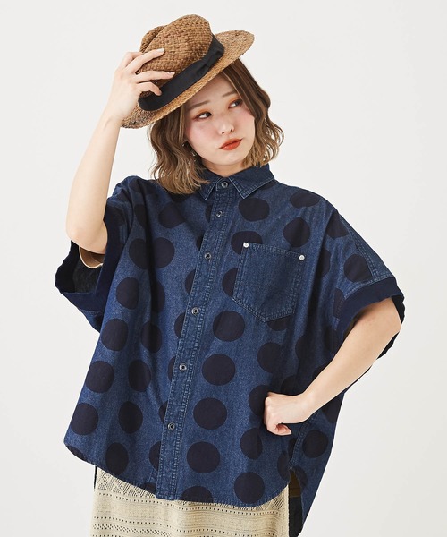 CUBE SUGAR 「CUBE SUGAR」 半袖ブラウス M インディゴブルー レディース : ZOZOTOWN Yahoo!店 - 通販 - Yahoo!ショッピング