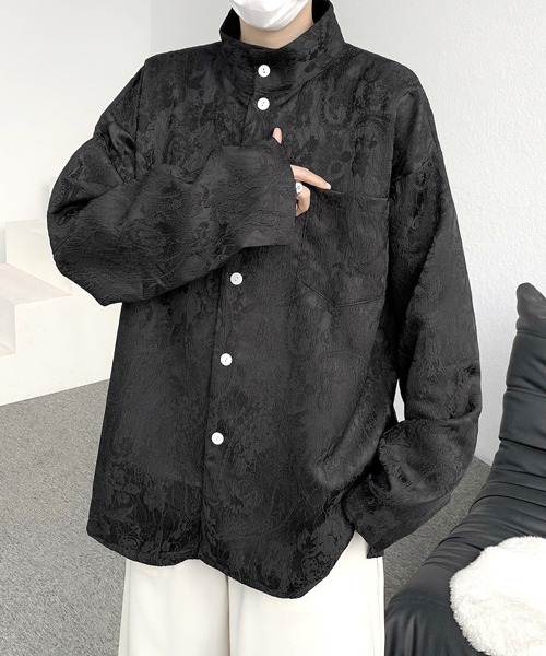 シャツ 「FVLMEN」paisley flower emboss collarless longsleeve shirt/ペイズリー フラワー エン : ZOZOTOWN Yahoo!店 ...