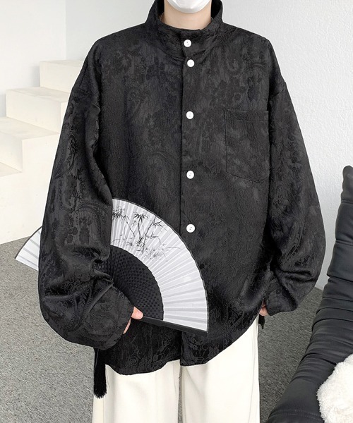 シャツ 「FVLMEN」paisley flower emboss collarless longsleeve shirt/ペイズリー フラワー エン : ZOZOTOWN Yahoo!店 ...