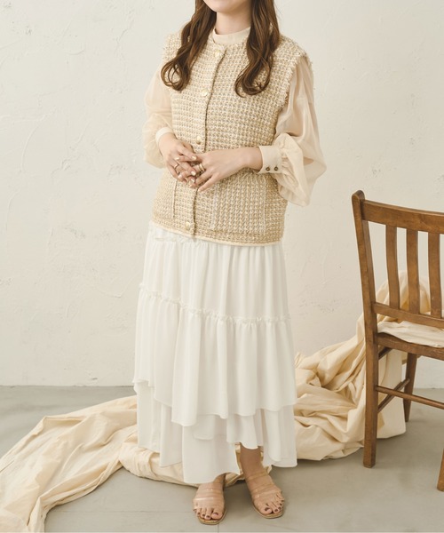 Ambre Neige ベスト ツイードニットベスト／【WEB/EC限定商品】 : ZOZOTOWN Yahoo!店 - 通販 - Yahoo!ショッピング