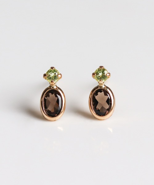 cui-cui ピアス ペリドット / スモーキークォーツ | K10YG 「Web限定」 レディース メンズ : ZOZOTOWN Yahoo!店 - 通販 - Yahoo!ショッピング