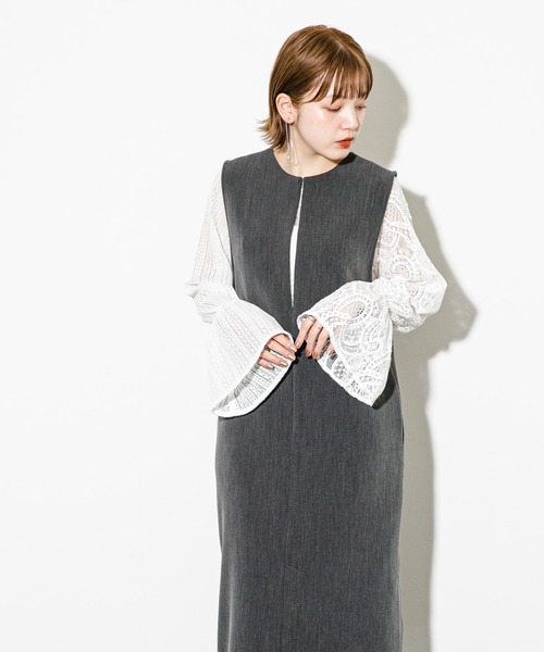 KBF 「KBF」 ノースリーブワンピース 38 チャコールグレー レディース : ZOZOTOWN Yahoo!店 - 通販 - Yahoo!ショッピング