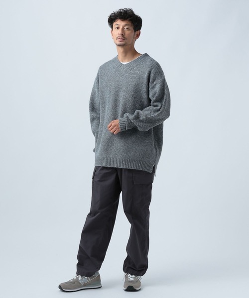 Yahoo!オークション - 「BAYFLOW」 Vネックニット MEDIUM チャコール ...