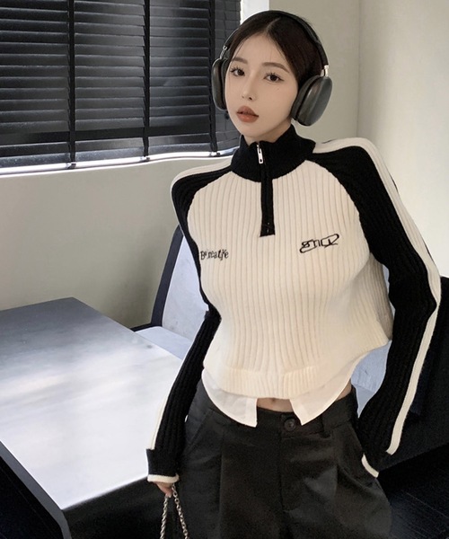 Yahoo!オークション - 「shopnikoniko」 長袖ニット フリー ホワイト ...