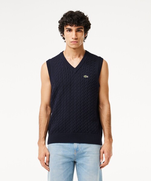 LACOSTE 「LACOSTE」 Vネックニット 5 ネイビー メンズ : ZOZOTOWN Yahoo!店 - 通販 - Yahoo!ショッピング