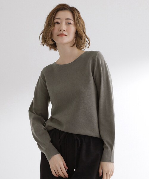 grove ニット セーター 「洗える/毛玉軽減」ガーターボートネックプルオーバー レディース : ZOZOTOWN Yahoo!店 - 通販 - Yahoo!ショッピング