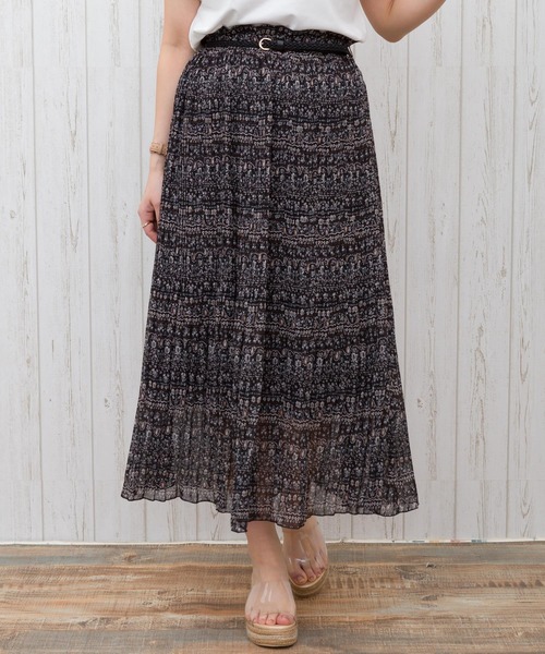 SpRay（スプレイ） スカート ベルト付きオリエンタル柄消しプリーツスカート : ZOZOTOWN Yahoo!店 - 通販 - Yahoo ...