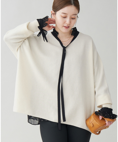 Yahoo!オークション - 「IENA」 Vネックニット - ホワイト レディース