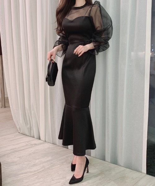 Yahoo!オークション - 「Teem Store」 長袖ワンピース F ブラック レデ...