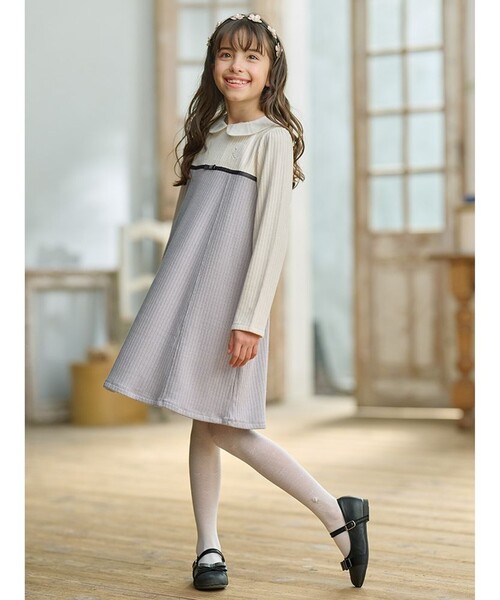 ワンピース 「110-140cm」バイカラーニットソー ワンピース :78245271:ZOZOTOWN Yahoo!店 - 通販 ...