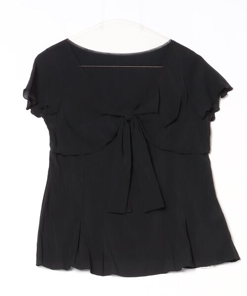 LAPIS LUCE PER BEAMS 「LAPIS BEAMS」 リボンノースリーブブラウス - ブラック レディース : ZOZOTOWN Yahoo!店 - 通販 - Yahoo!ショッピング