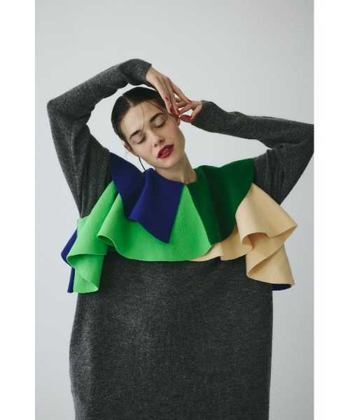 HeRIN.CYE ワンピース Ruffle knit dress ラッフルニットドレス