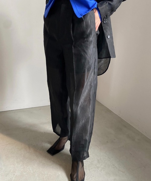 Ameri パンツ EMBOSS PATTERN SHEER PANTS レディース : ZOZOTOWN Yahoo!店 - 通販 - Yahoo!ショッピング