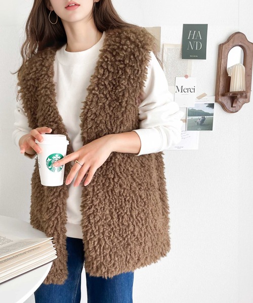 Yahoo!オークション - 「classicalelf」 ベスト MEDIUM ベージュ レデ...