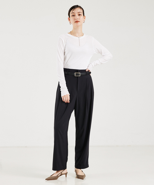 qualite（カリテ） tシャツ 強撚フライスクルーロンT レディース