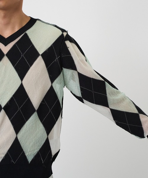 MASU（エムエーエスユー） セーター ニット 「MASU/エムエーエスユー」REVERSED ARGYLE SWEATER メンズ : ZOZOTOWN Yahoo!店 - 通販 ...