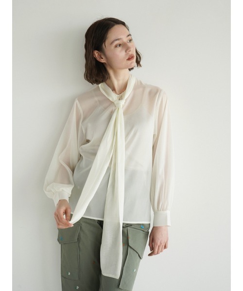FIKA. シャツ ブラウス Sheer bow tie blouse レディース : ZOZOTOWN Yahoo!店 - 通販 - Yahoo!ショッピング