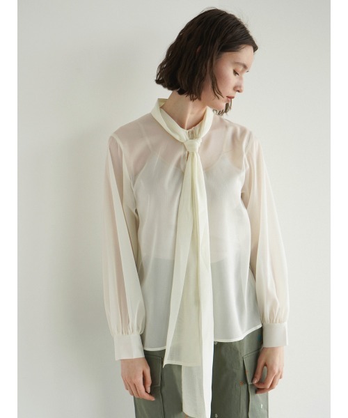 FIKA. シャツ ブラウス Sheer bow tie blouse レディース : ZOZOTOWN Yahoo!店 - 通販 - Yahoo!ショッピング