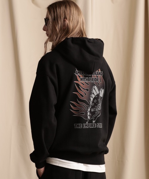 Schott N.Y.C パーカー Schott/ショット/HOODED SWEAT FIRE BUTTERFLY/ファイアバタフライ メンズ ...