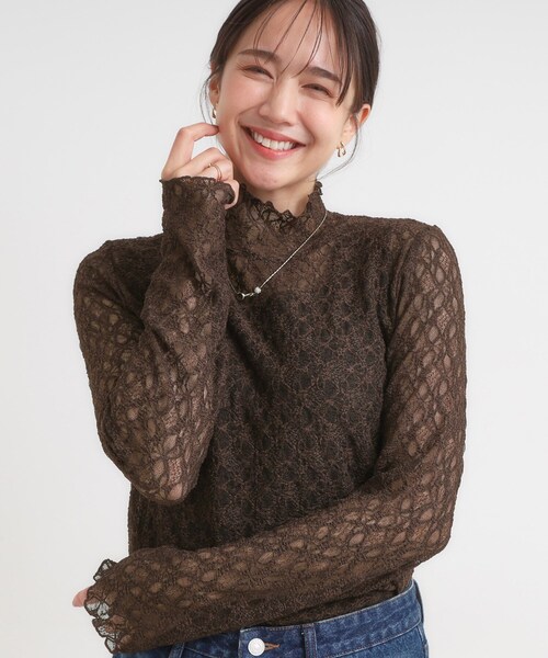 Cutie Blonde（キューティーブロンド） tシャツ 「S-LL」上品なレースハイネックトップス レディース : ZOZOTOWN Yahoo!店 - 通販 - Yahoo!ショッピング