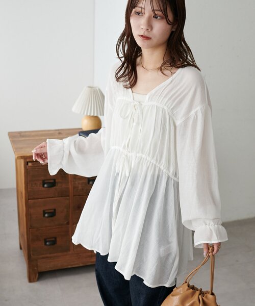 Discoat ブラウス シャツ 「WEB限定」2段切り替えブラウス レディース : ZOZOTOWN Yahoo!店 - 通販 - Yahoo!ショッピング