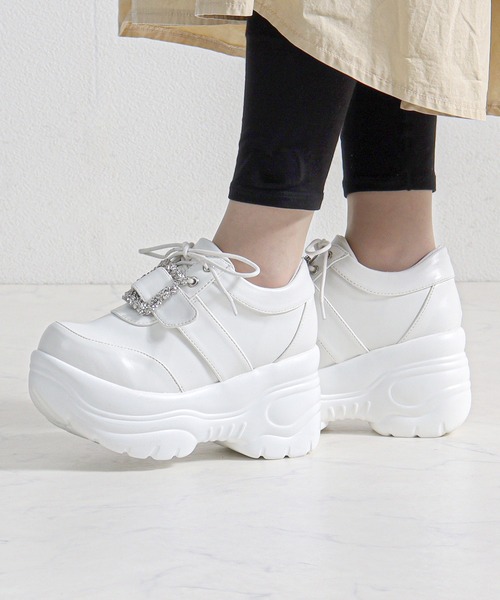 LOVEHUNTER スニーカー 軽量厚底 ビジューバックルスニーカー レディース : ZOZOTOWN Yahoo!店 - 通販 ...