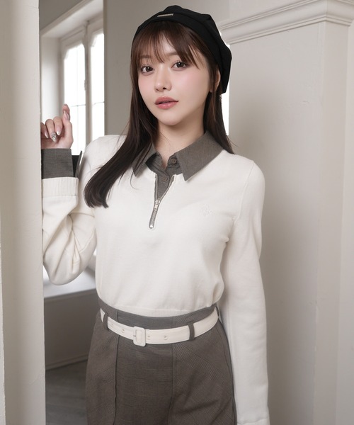 LIP SERVICE（リップサービス） ニット セーター 2wayシャツレイヤード