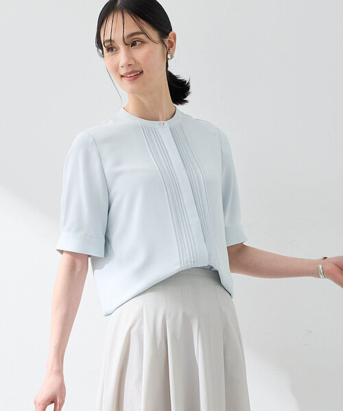 A/C DESIGN BY ALPHA CUBIC 「A/C CUBIC」 半袖ブラウス 9号 サックスブルー レディース : ZOZOTOWN Yahoo!店 - 通販 - Yahoo!ショッピング