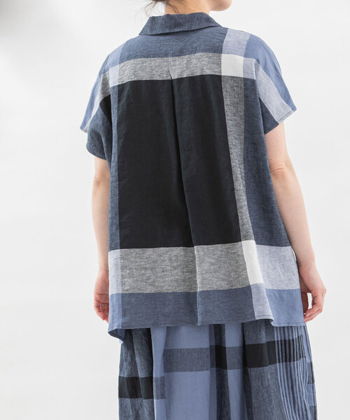 nop de nod ブラウス シャツ Ciel rondeリネンパネルチェックブラウス レディース : ZOZOTOWN Yahoo!店 - 通販 - Yahoo!ショッピング