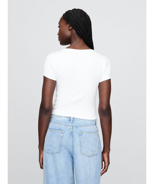 GAP tシャツ モダン クロップド キャップスリーブTシャツ レディース : ZOZOTOWN Yahoo!店 - 通販 - Yahoo!ショッピング