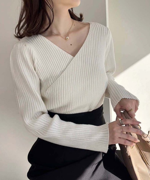 one after another NICE CLAUP 「one CLAUP」 Vネックニット FREE アイボリー レディース : ZOZOTOWN Yahoo!店 - 通販 ...