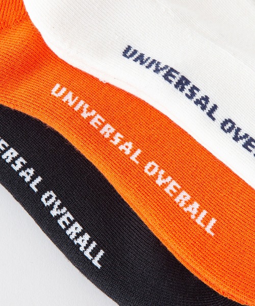 UNIVERSAL OVERALL 靴下 「UNIVERSALOVERALL/ユニバーサルオーバーオール」バックロゴクルーソックス 3足組 靴下 メンズ レディース : ZOZOTOWN ...