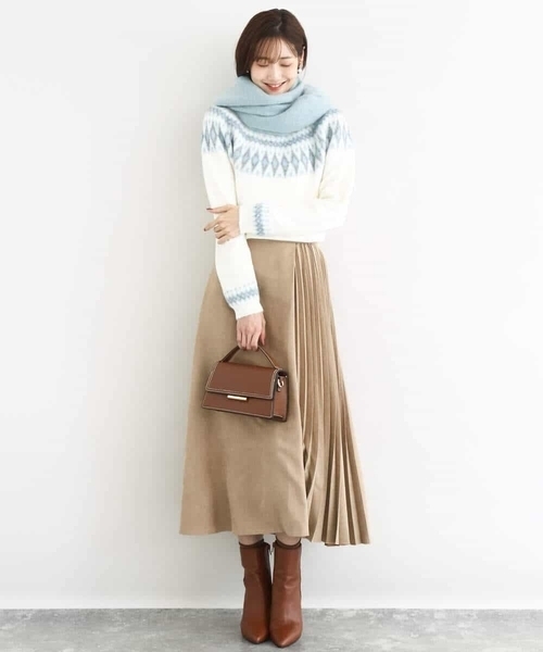 MK MICHEL KLEIN（エムケー ミッシェルクラン） スカート 部分プリーツ